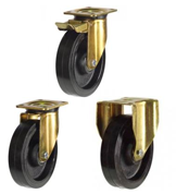 Heavy Duty Elastic Rubber on Cast Iron Castors | Castors & wheels ...