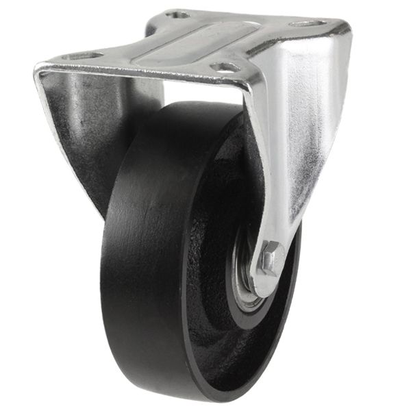 Heavy Duty 125mm Cast Iron Large Plate Fixed Castor - 400kg Load ...