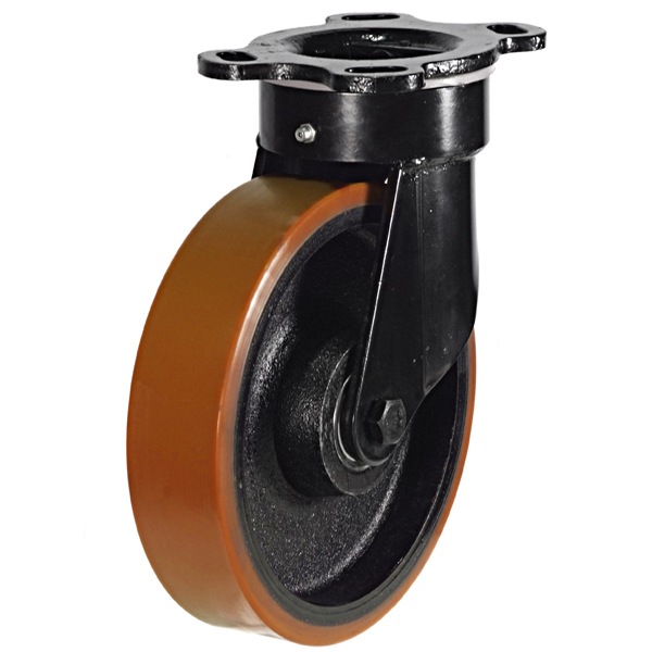 125mm Heavy Duty Polyurethane Swivel Castors with Cast Iron Core ...