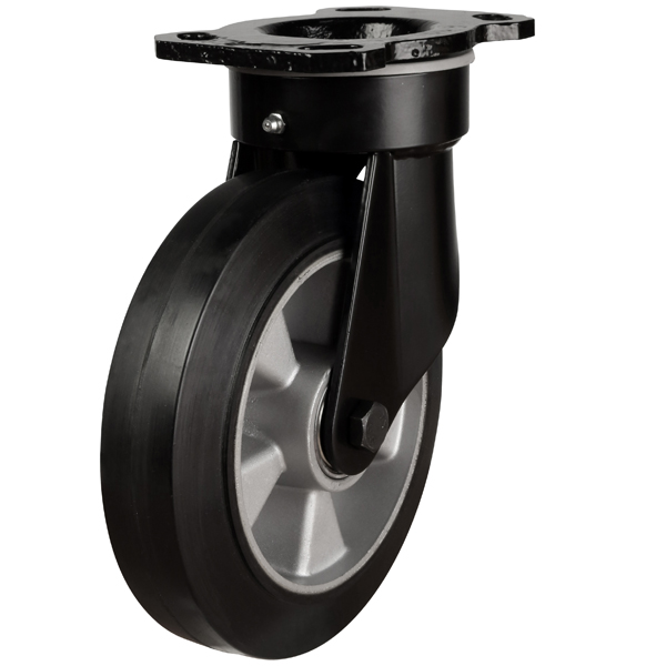Extra Heavy Duty 150mm Elastic Rubber on Aluminium Swivel Castor ...