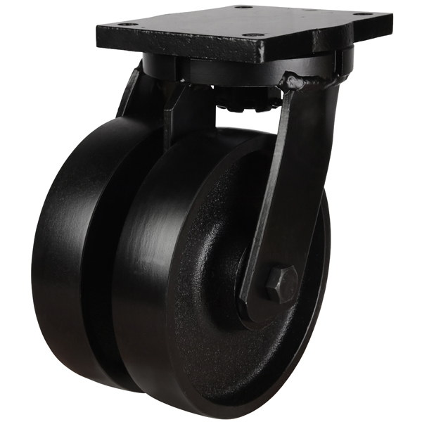 Extra Heavy Duty 200mm Cast Iron Swivel Castor - 2200kg Load Capacity ...