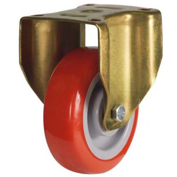 Heavy Duty 200mm Polyurethane on Nylon Fixed Castor - 500kg Load ...