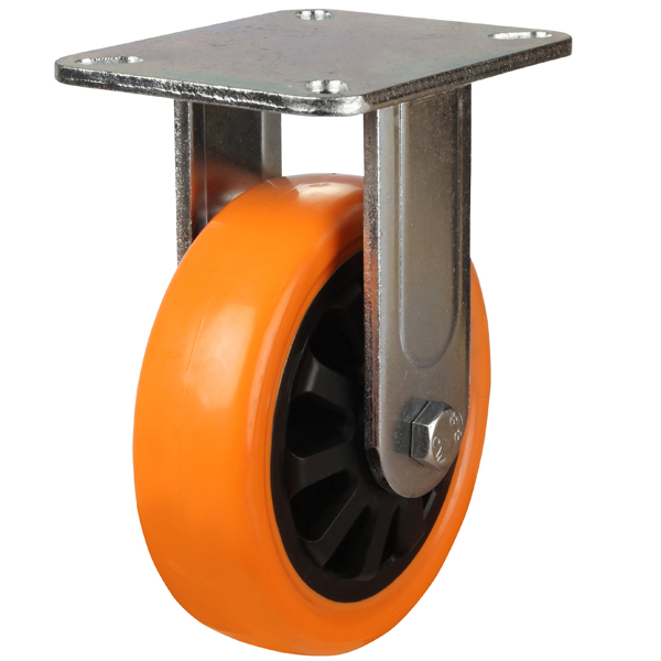 Heavy Duty 200mm Polyurethane on Nylon Fixed Castor - 500kg Load ...