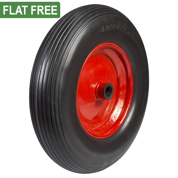 400mm PU Flat Free Wheel (Roller Bearing) [120kg max load]